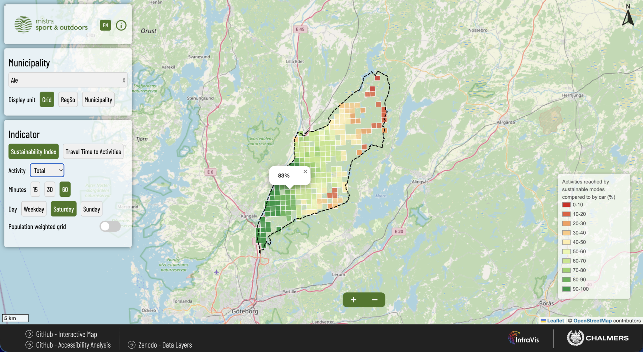 Sport and Outdoors Sustainable Accessibility Map – InfraVis